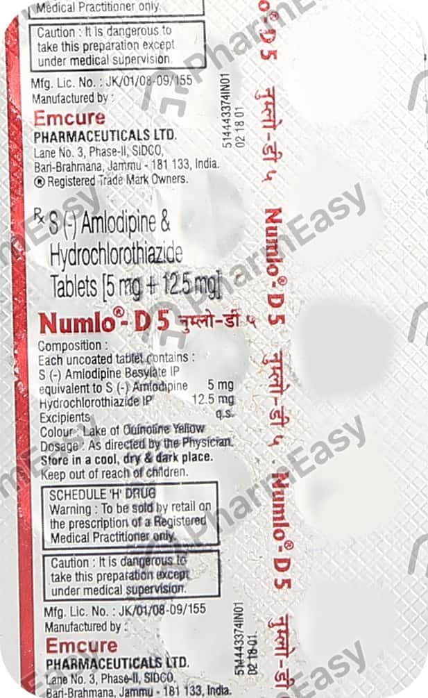 Numlo D 5mg Strip Of 15 Tablets: Uses, Side Effects, Price & Dosage ...