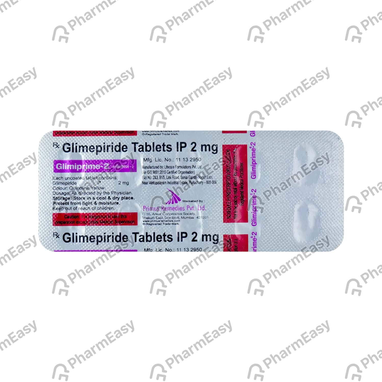 Glimiprime 2 MG Tablet (10): Uses, Side Effects, Price & Dosage | PharmEasy
