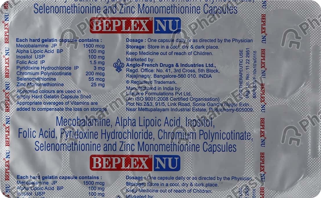 Buy Beplex Nu Capsule (10) Online at Flat 15% OFF | PharmEasy