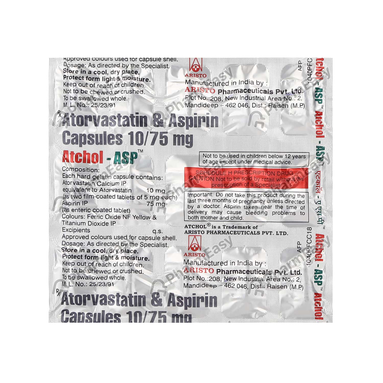 Atchol Asp 10/75mg Capsule 15'S - Uses, Side Effects, Dosage ...