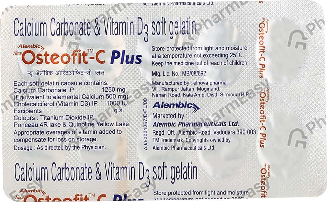 New Osteofit C Plus Strip Of 10 Capsules: Uses, Side Effects, Price, Dosage & Composition ...
