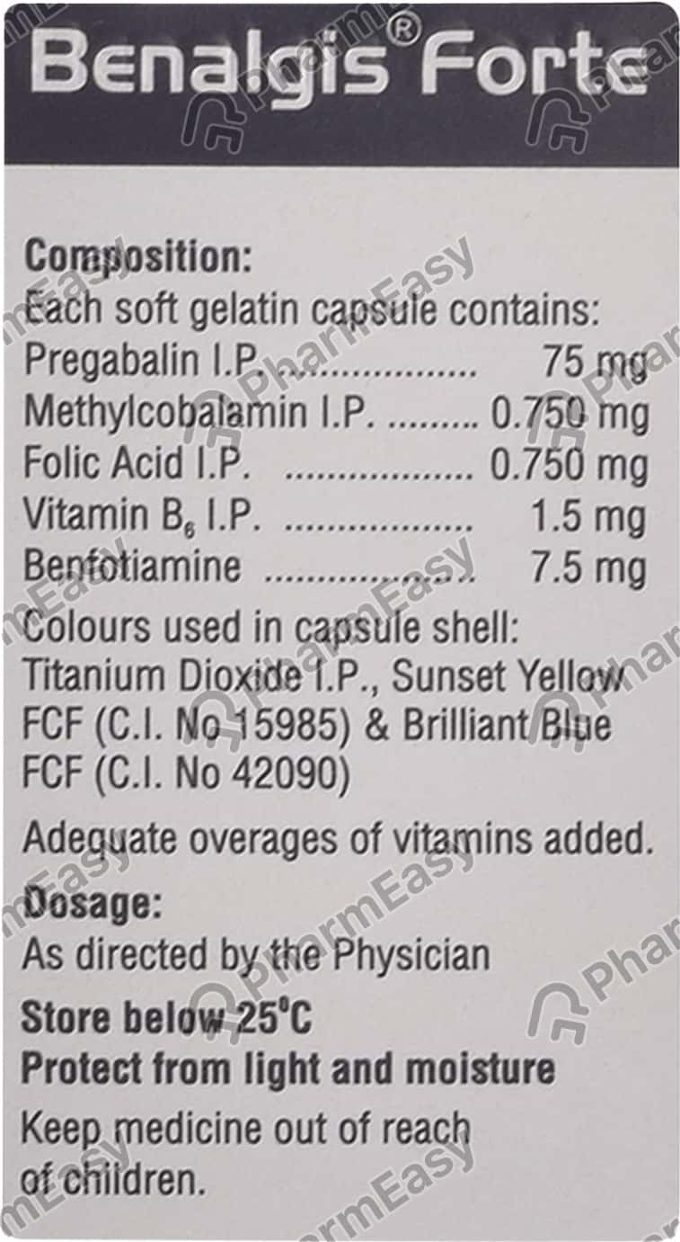 Benalgis Forte Capsules 15'S: Uses, Side Effects, Price, Dosage ...