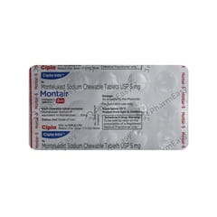 Buy Montair 5 MG Chewable Tablet (15) Online at Flat 18% OFF* | PharmEasy