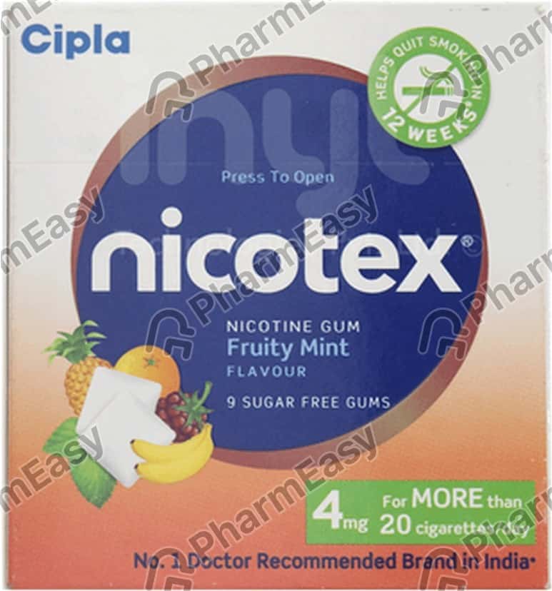 Nicotex 4 MG Chewing Gum (9): Uses, Side Effects, Price & Dosage ...