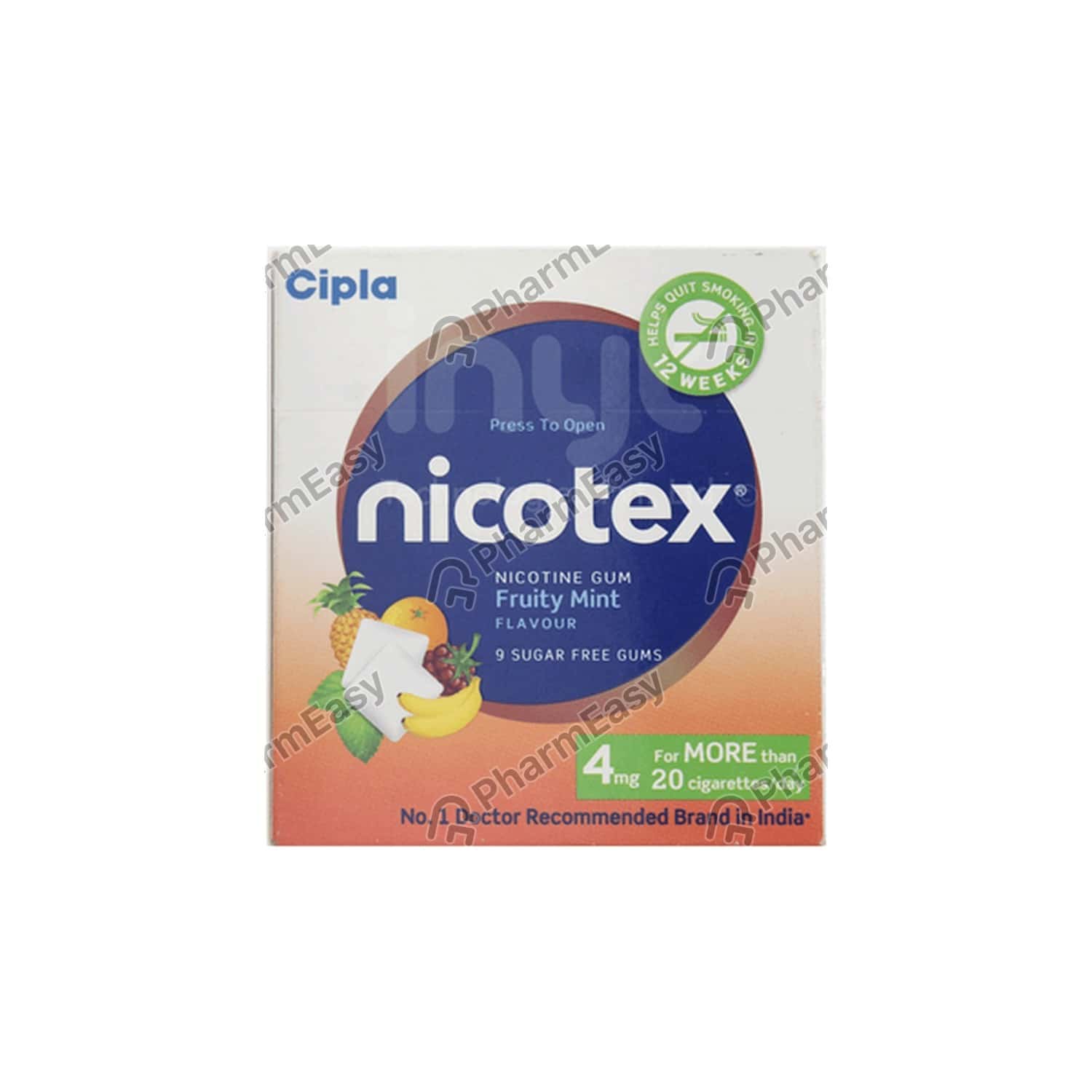 Buy Nicotex 4 MG Chewing Gum (9) Online at Flat 18% OFF* | PharmEasy