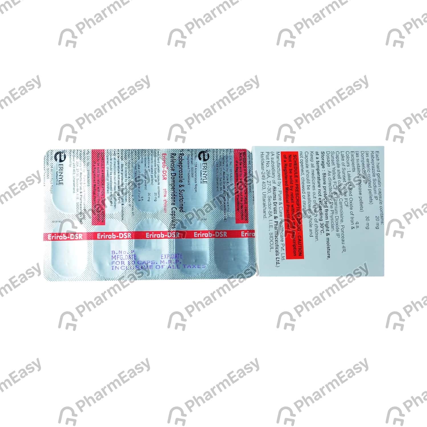 Erirab Dsr Strip Of 10 Capsules: Uses, Side Effects, Price & Dosage ...