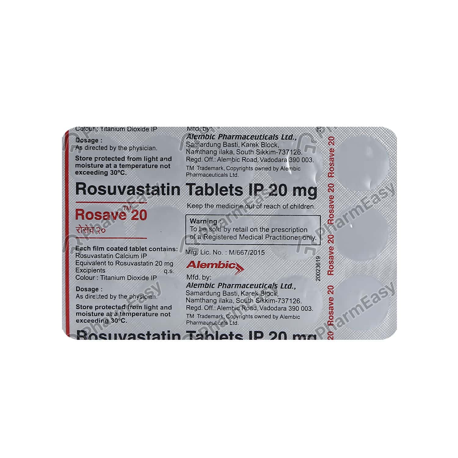 Rosave 20 MG Tablet (15) - Uses, Side Effects, Dosage, Composition ...