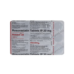 Rosave 20 MG Tablet (15) - Uses, Side Effects, Dosage, Composition ...