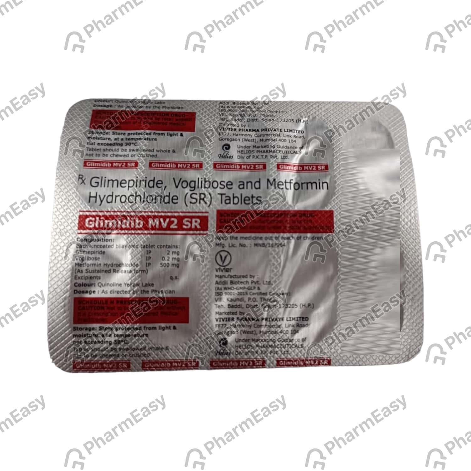 Glimidib Mv 2mg Sr Strip Of 10 Tablets: Uses, Side Effects, Price ...