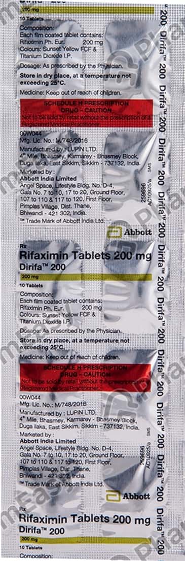 Dirifa 200 MG Tablet (10): Uses, Side Effects, Price & Dosage | PharmEasy