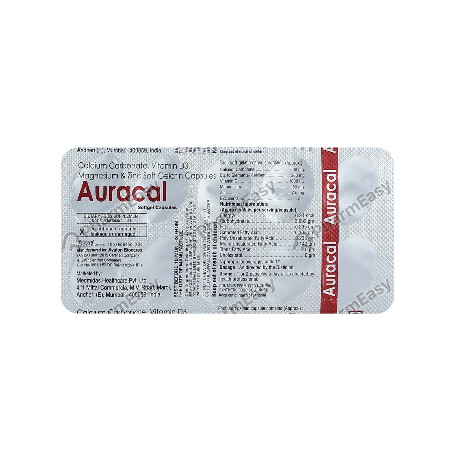 Buy Auracal Cap 10'S Online at Flat 18% OFF* | PharmEasy