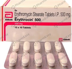 Erythrocin 500 MG Tablet (10): Uses, Side Effects, Price & Dosage ...