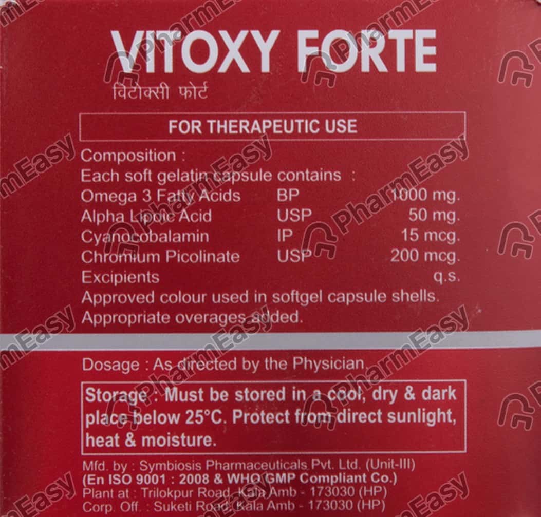 Buy Vitoxy Forte Strip Of 15 Softgel Capsules Online at Flat 15% OFF ...