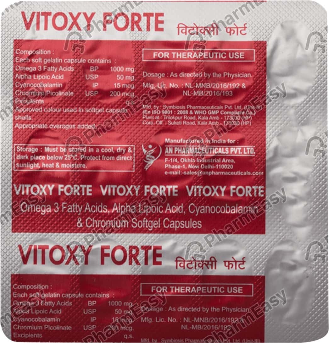 Buy Vitoxy Forte Strip Of 15 Softgel Capsules Online at Flat 15% OFF ...