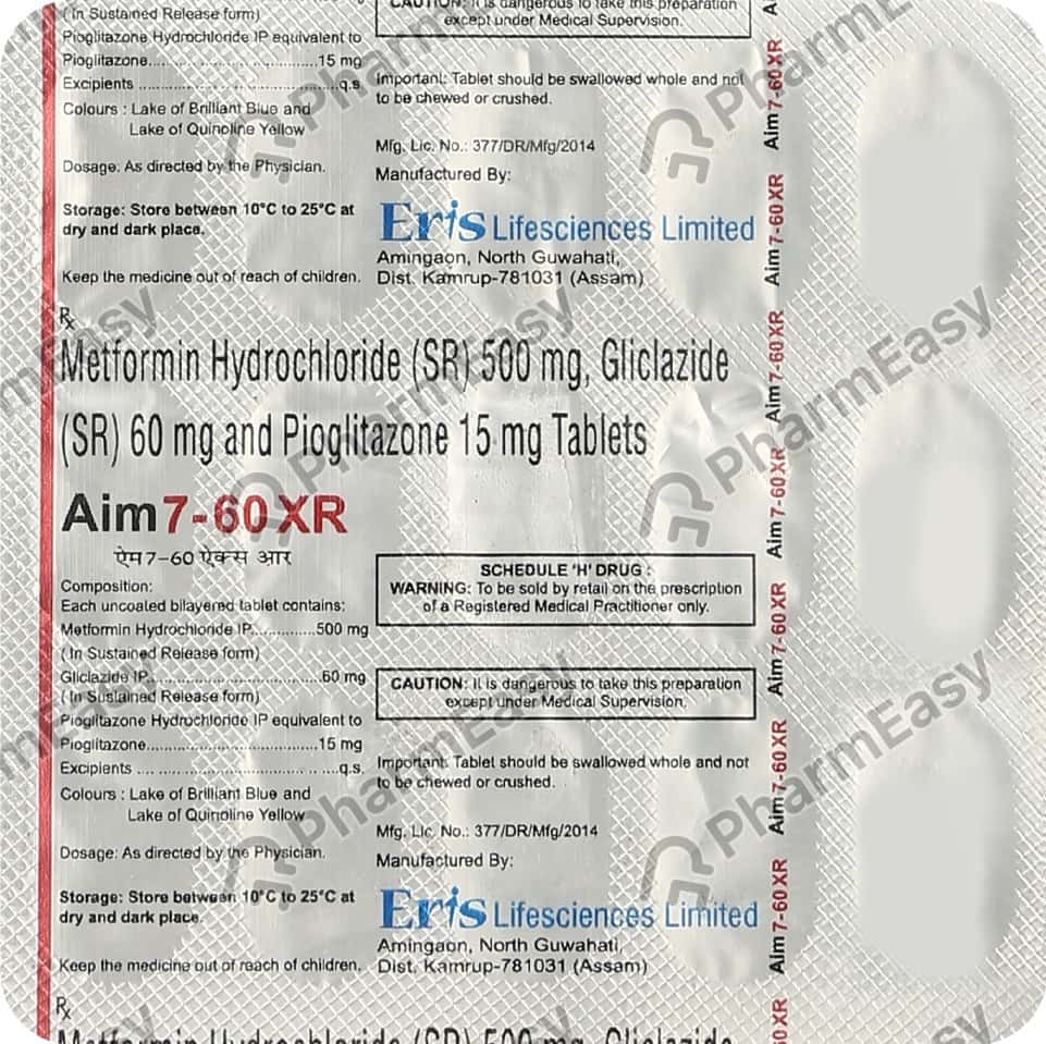 Aim7 60 Xr Strip Of 15 Tablets: Uses, Side Effects, Price & Dosage ...