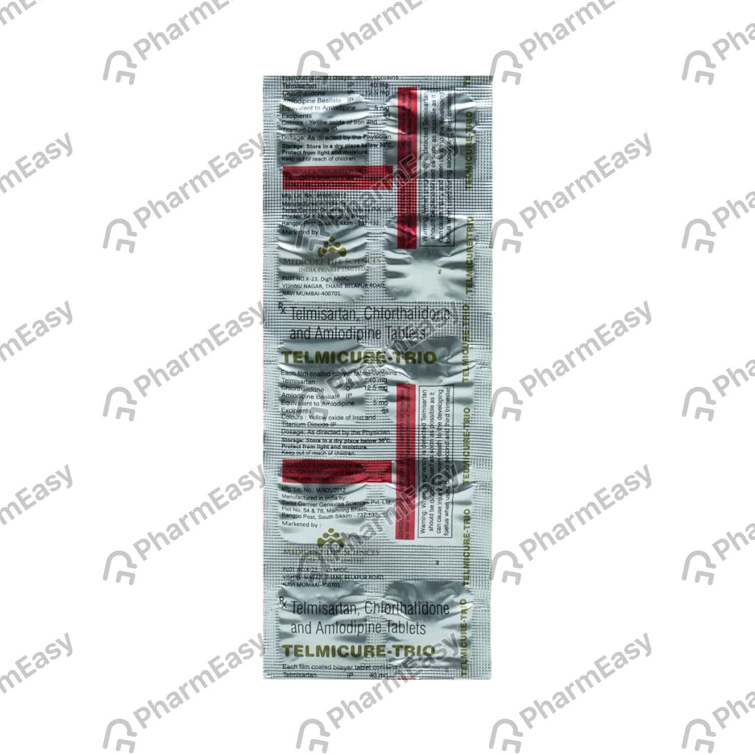 Telmicure Trio 40mg Strip Of 10 Tablets: Uses, Side Effects, Price ...