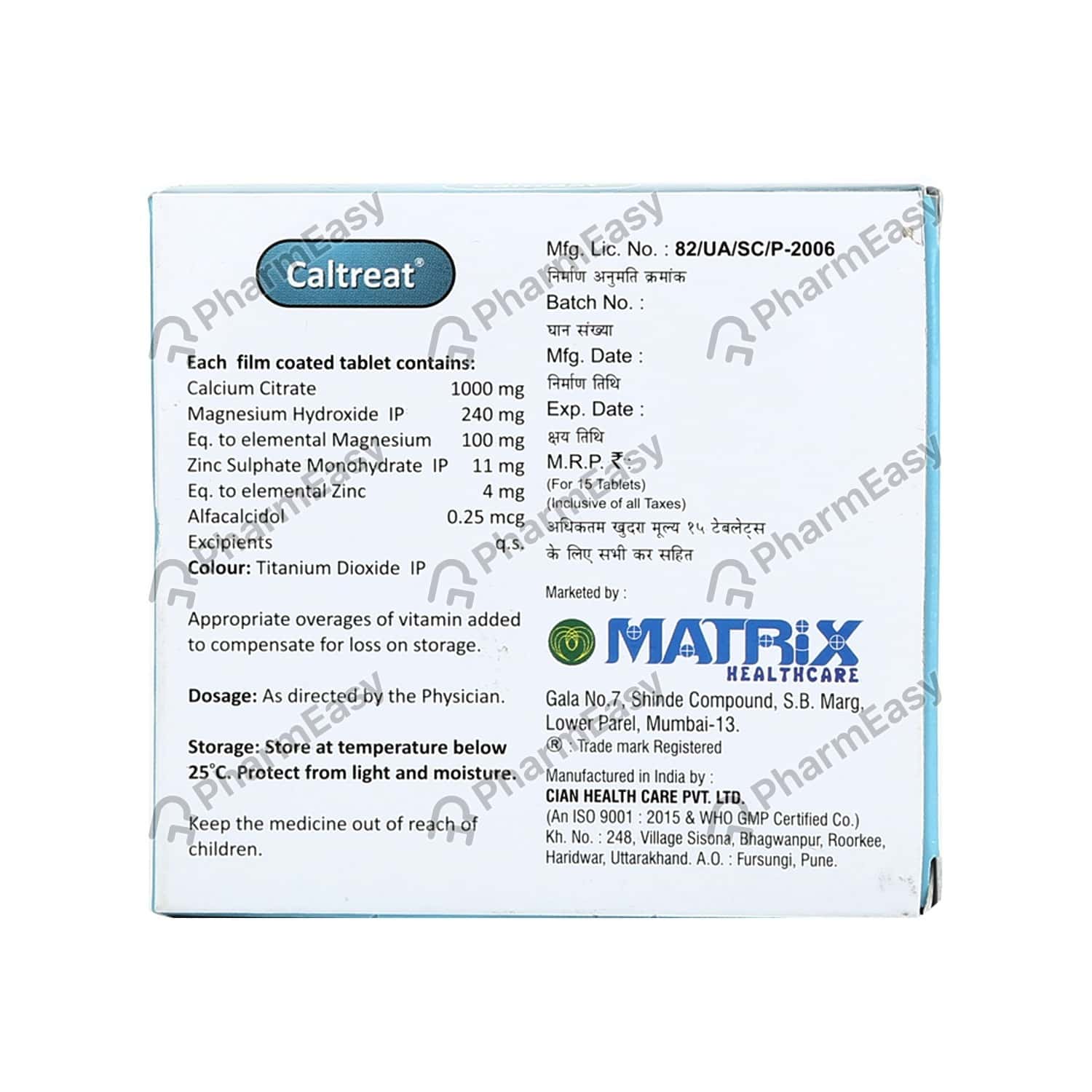 Buy Caltreat Strip Of 15 Tablets Online at Flat 18% OFF* | PharmEasy