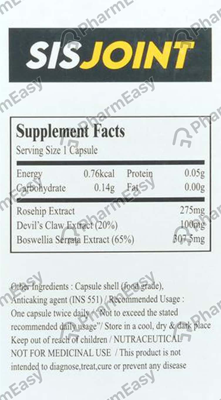 Buy Sisjoint Strip Of 15 Capsules Online at Flat 15% OFF | PharmEasy