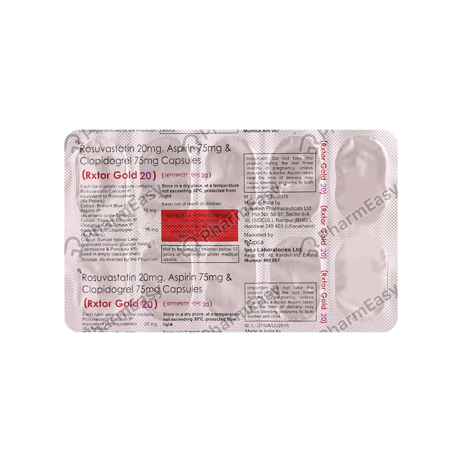 Buy Rxtor Gold 20mg Cap 10'S Online at Flat 18% OFF* | PharmEasy