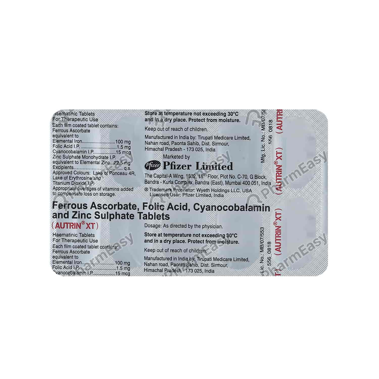 Autrin Xt Tablet 10'S - Uses, Side Effects, Dosage, Composition & Price ...