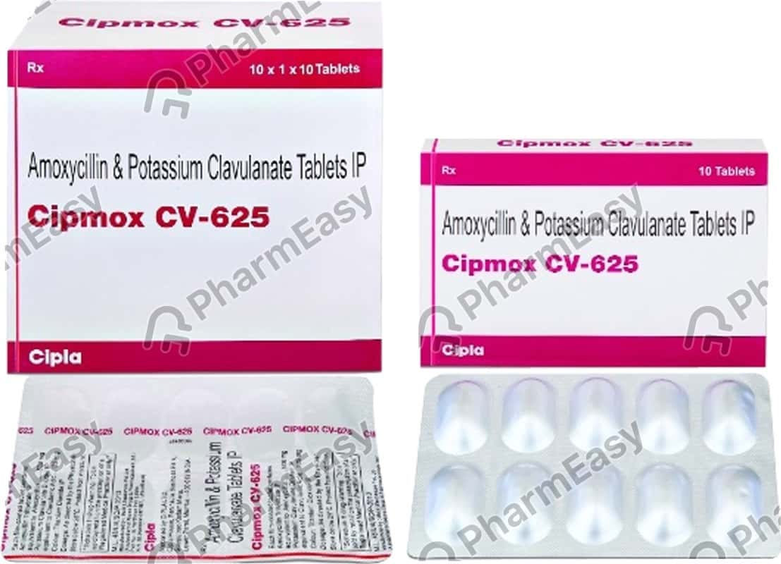 Cipmox Cv 625mg Strip Of 10 Tablets: Uses, Side Effects, Price & Dosage ...