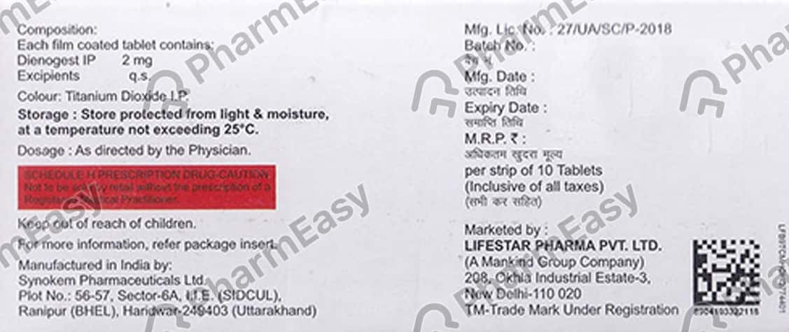 Visanne 2 MG Tablet (14): Uses, Side Effects, Price & Dosage | PharmEasy