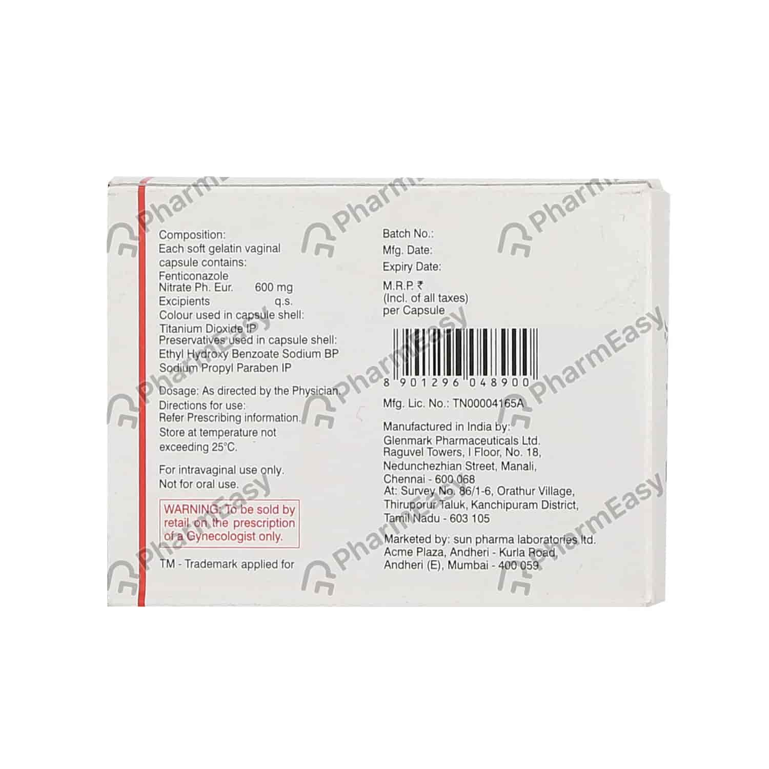 Buy Fentin 600mg Vag Cap 1'S Online at Flat 18% OFF* | PharmEasy