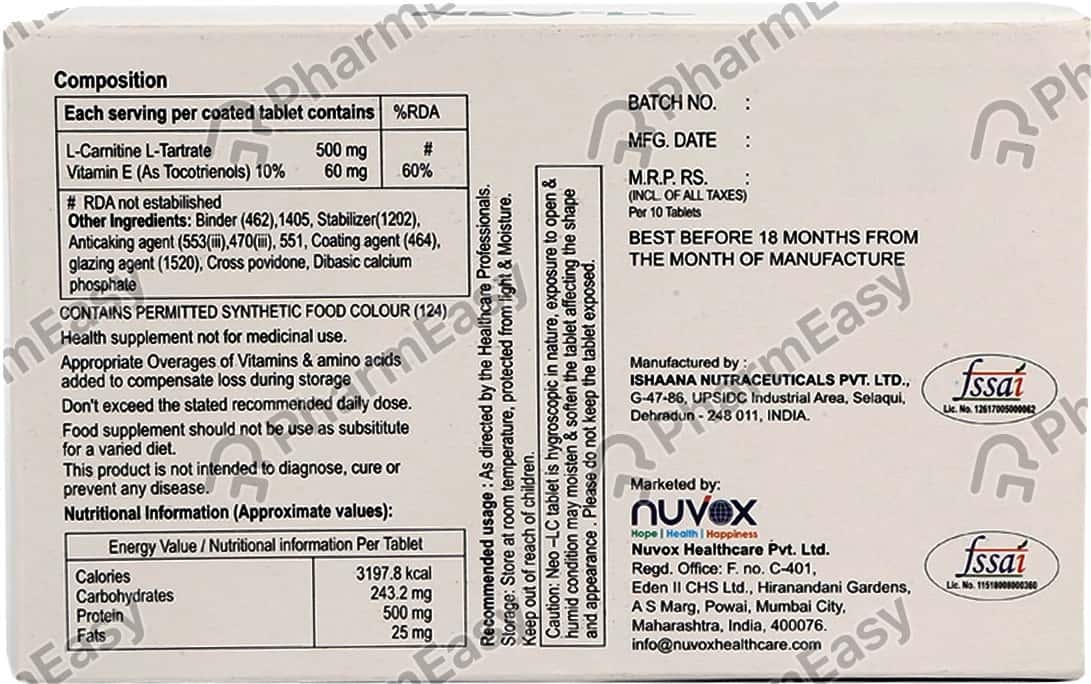 Buy Neo Lc Tablets 10'S Online at Flat 15% OFF | PharmEasy
