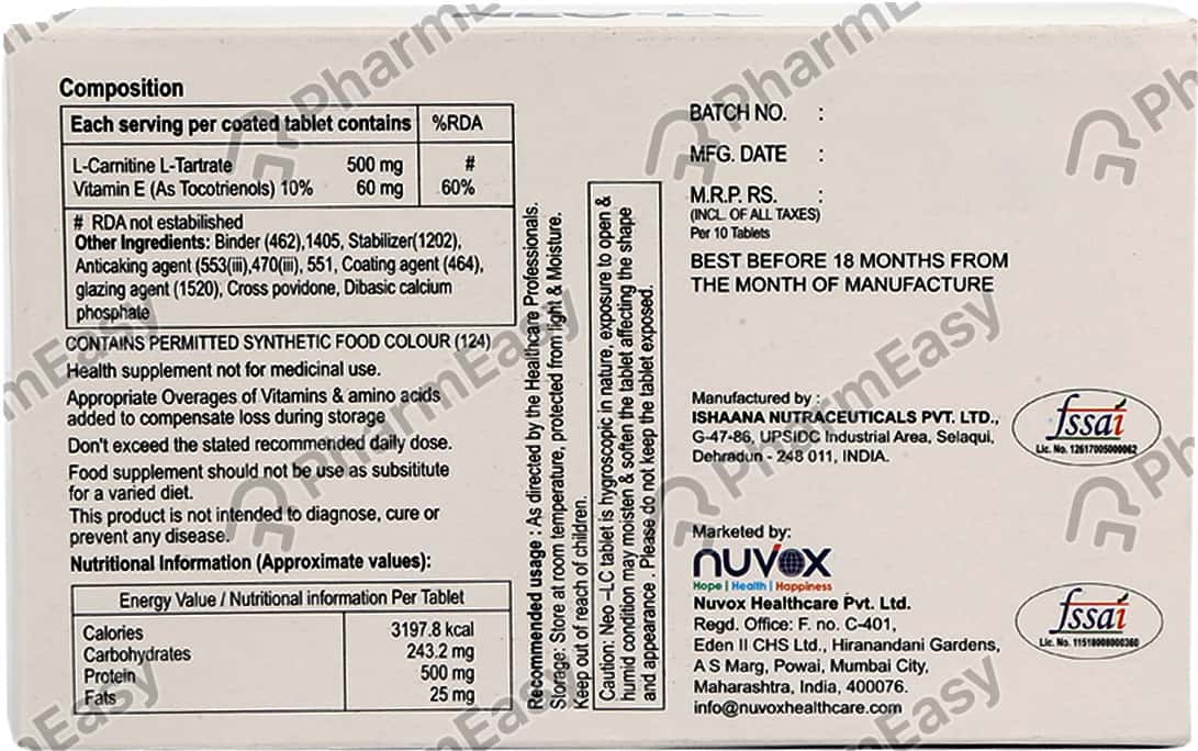 Buy Neo Lc Strip Of 10 Tablets Online at Flat 15% OFF | PharmEasy