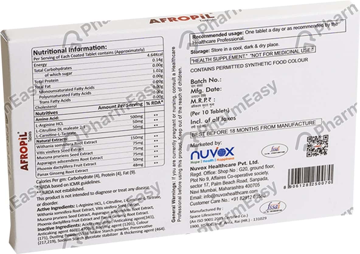 Buy Afropil Strip Of 10 Tablets Online at Flat 15% OFF | PharmEasy