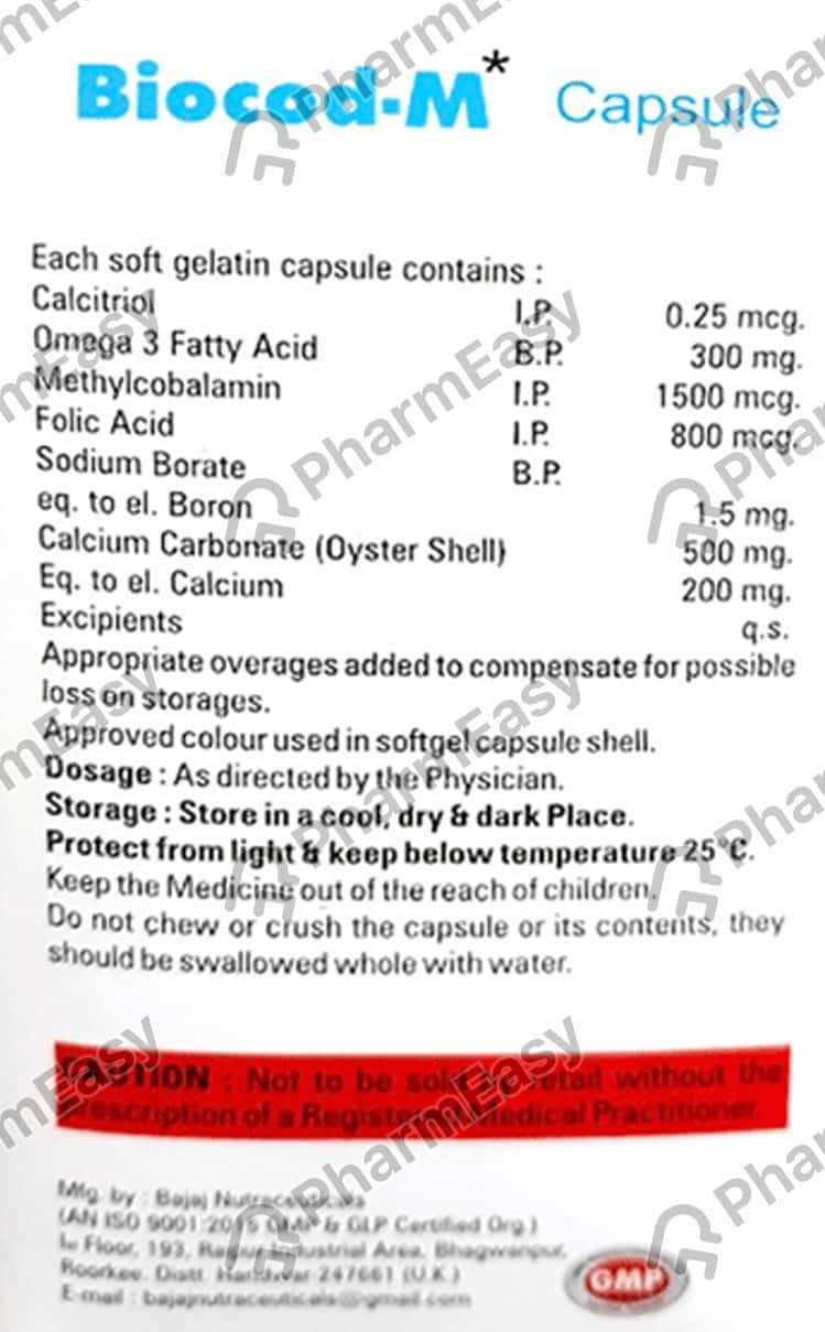 Buy Biocod M Strip Of 10 Capsules Online at Flat 15% OFF | PharmEasy