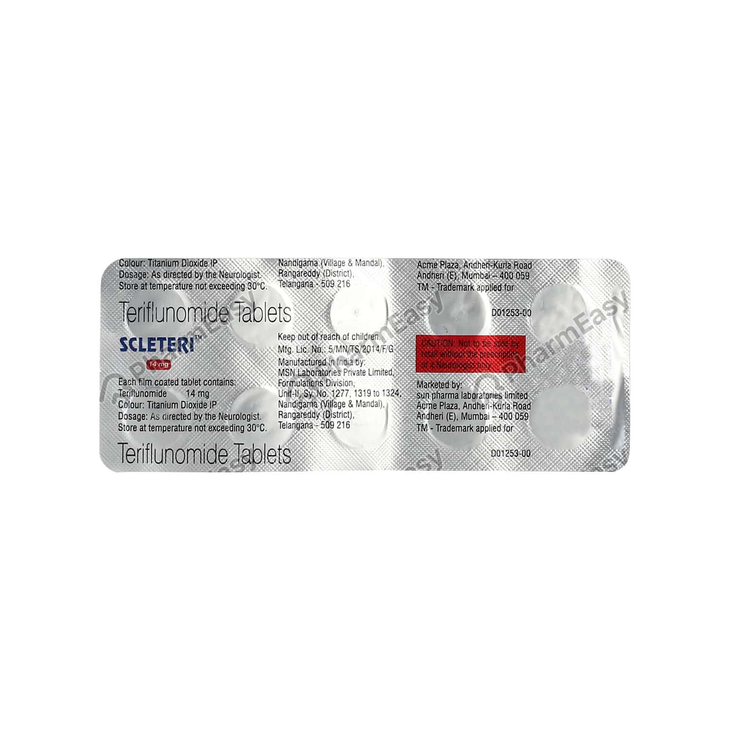 Buy Scleteri 14 MG Tablet (10) Online at Flat 18% OFF* | PharmEasy