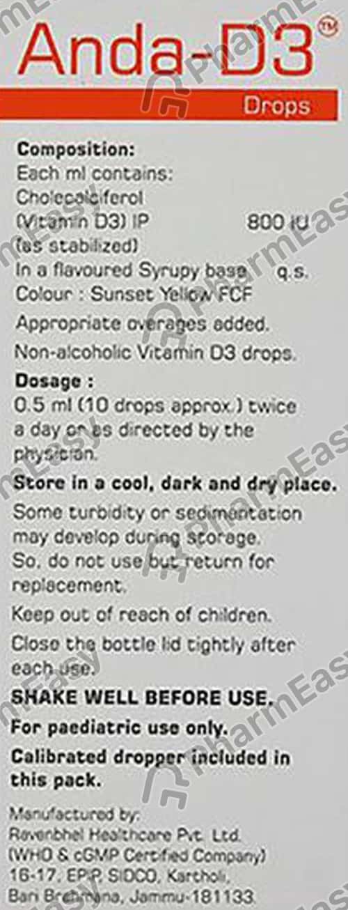 Anda 800 IU/ML Oral Drop (30): Uses, Side Effects, Price & Dosage ...