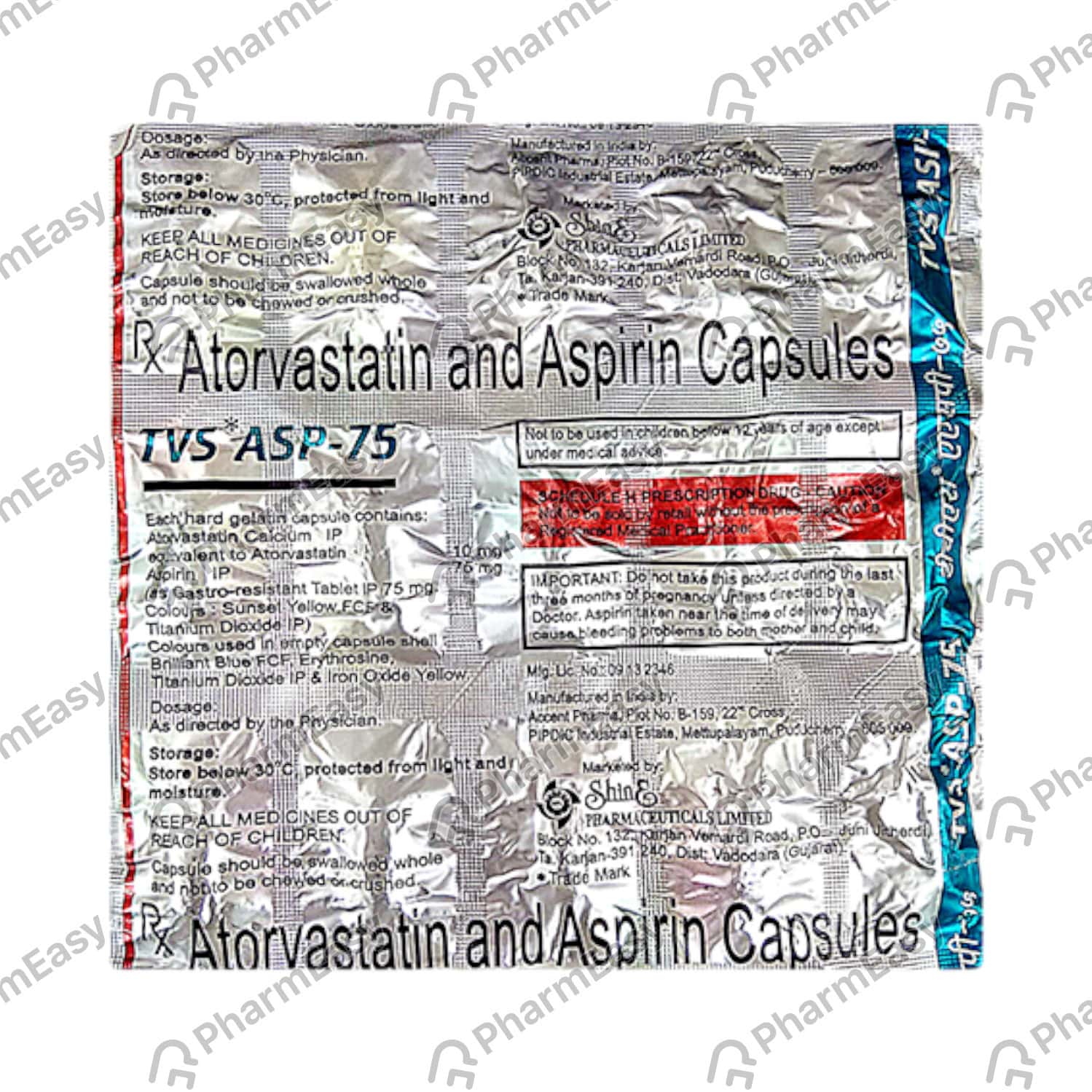 Tvs Asp 75mg Strip Of 15 Capsules: Uses, Side Effects, Price & Dosage ...