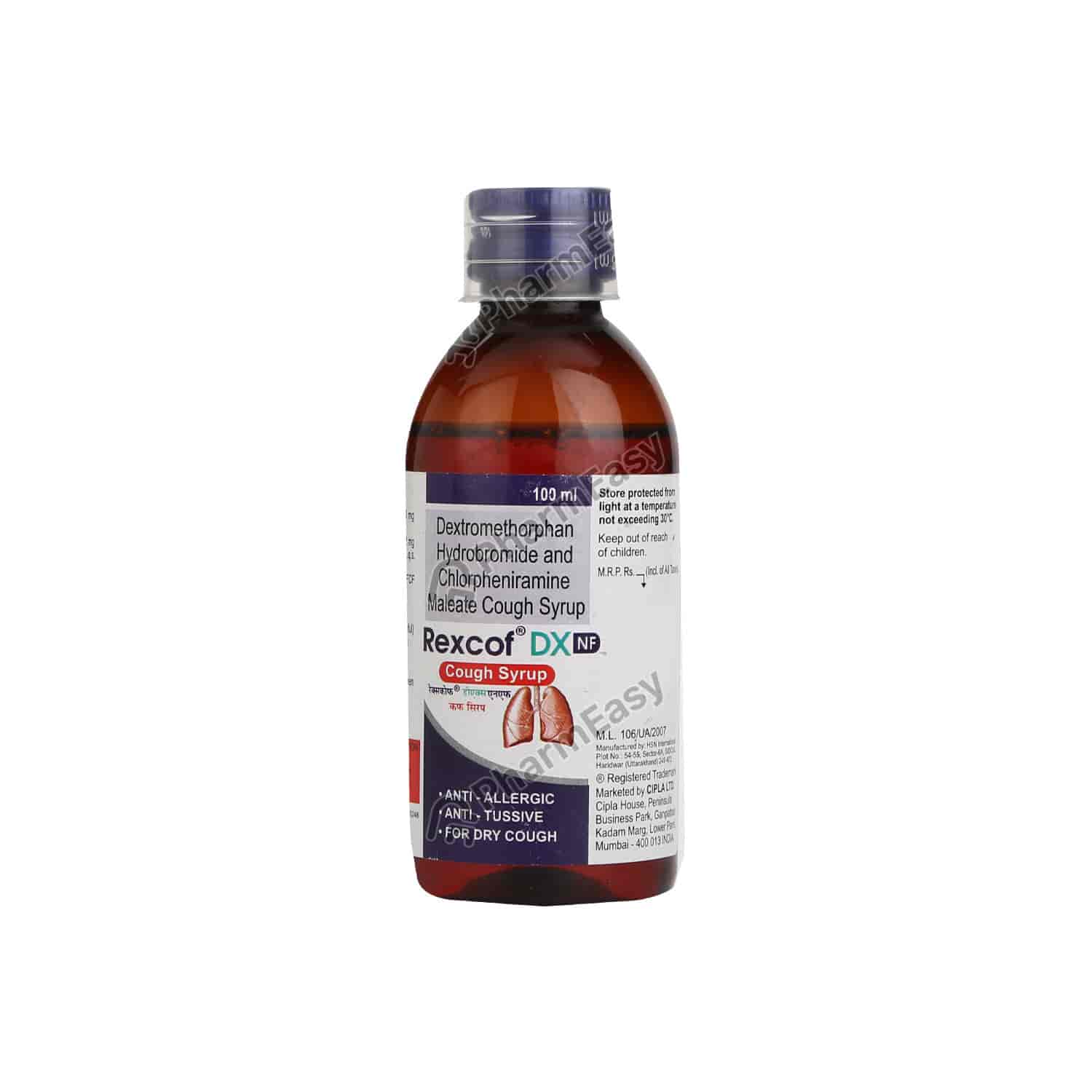 Buy Rexcof Dx Nf Syrup 100ml Online at flat 15% off | PharmEasy