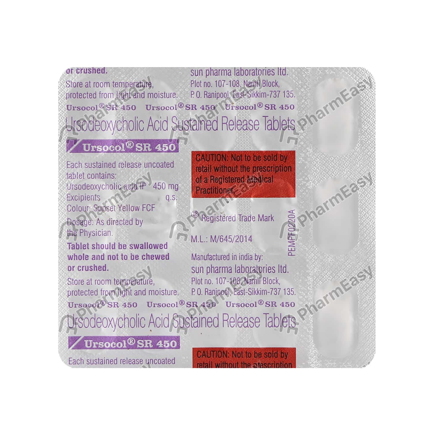 Buy Ursocol Sr 450 MG Tablet (15) Online at Flat 18% OFF* | PharmEasy
