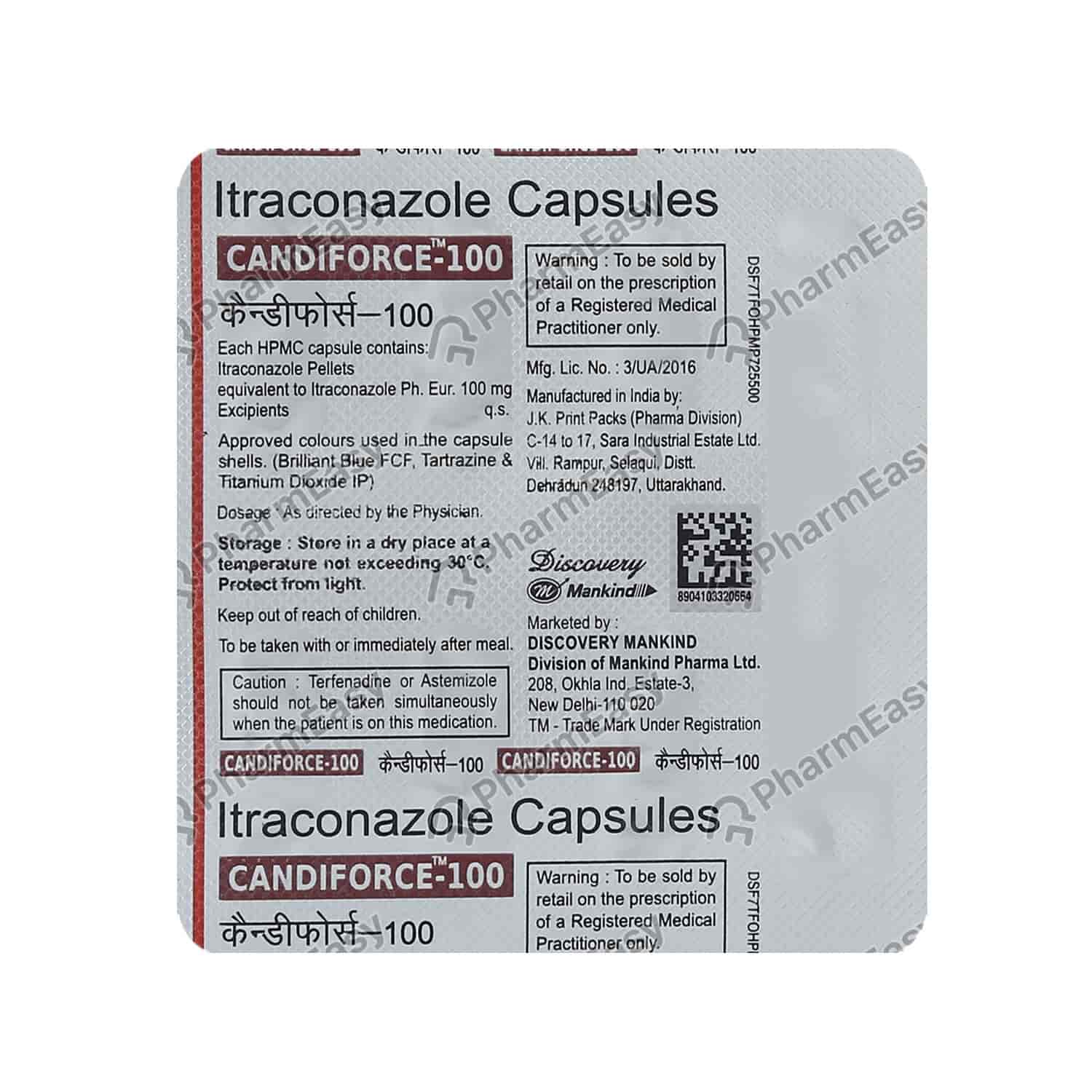 Candiforce 100mg Cap 7'S - Uses, Side Effects, Dosage, Composition ...