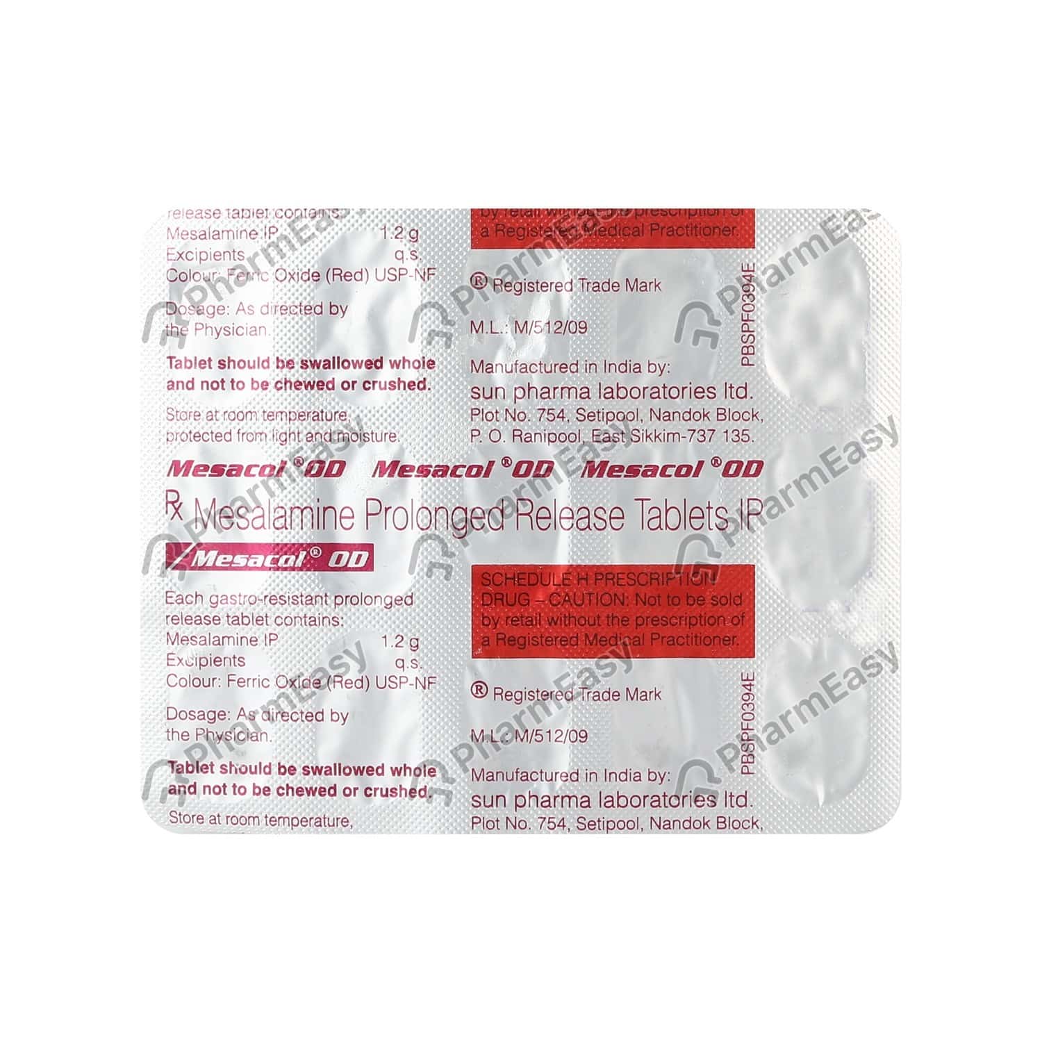 Buy Mesacol Od 1.2 G Tablet (15) Online at Flat 18% OFF* | PharmEasy