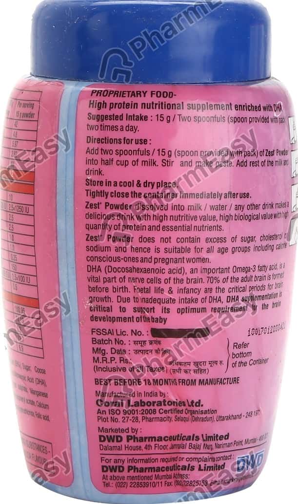 Buy Zest Plus Chocolate Cocoa Flavour Jar Of 200gm Powder Online at ...