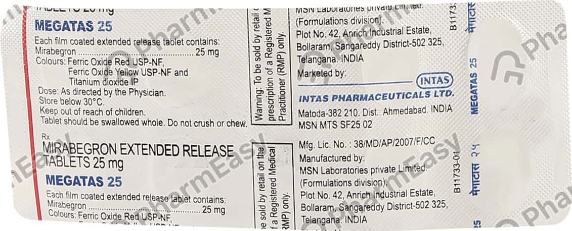 Megatas 25 MG Tablet (10): Uses, Side Effects, Price & Dosage | PharmEasy