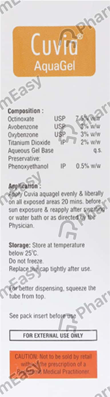 Buy CUVIA SPF30 AQUAGEL 50GM Online & Get Upto 60% OFF at PharmEasy