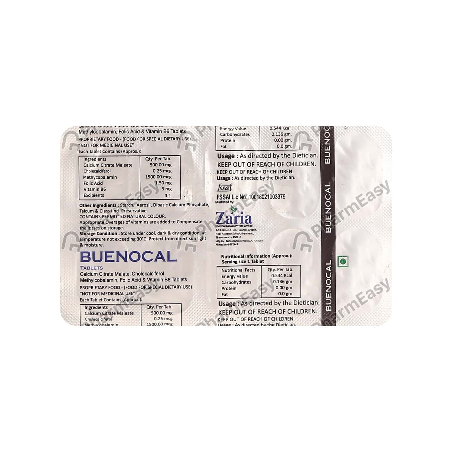 Buy Buenocal 500 MG Tablet (10) Online at Flat 18% OFF* | PharmEasy