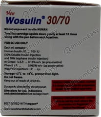 Wosulin 100 IU/ML Injection (9): Uses, Side Effects, Price & Dosage ...