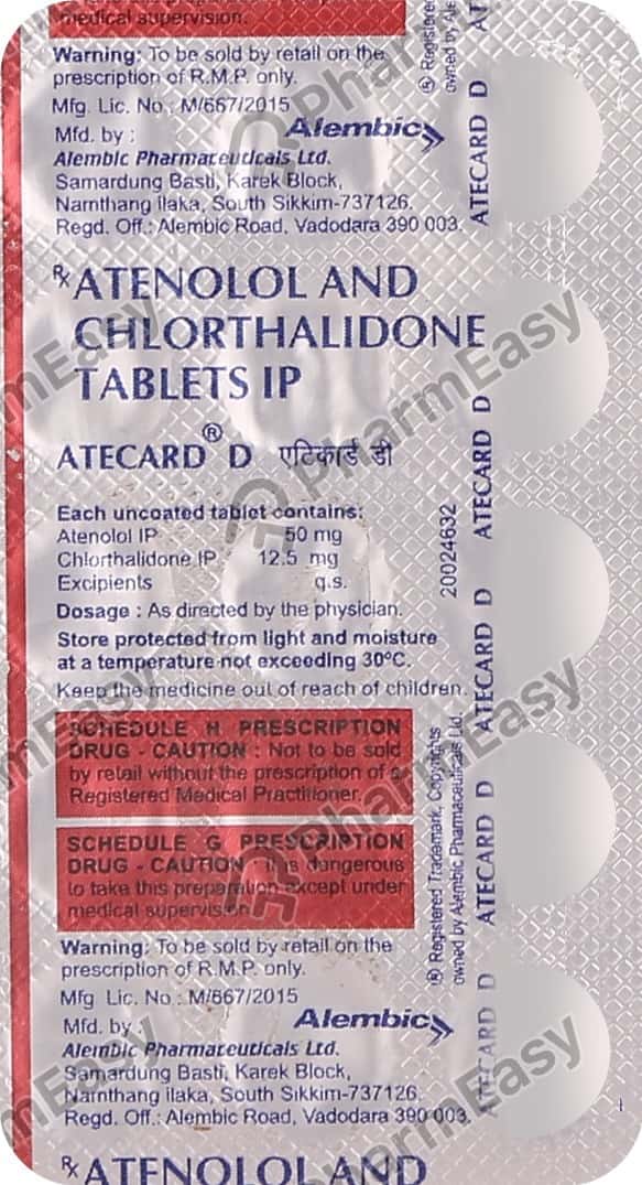 Buy Atecard D Strip Of 15 Tablets Online at Flat 15% OFF | PharmEasy