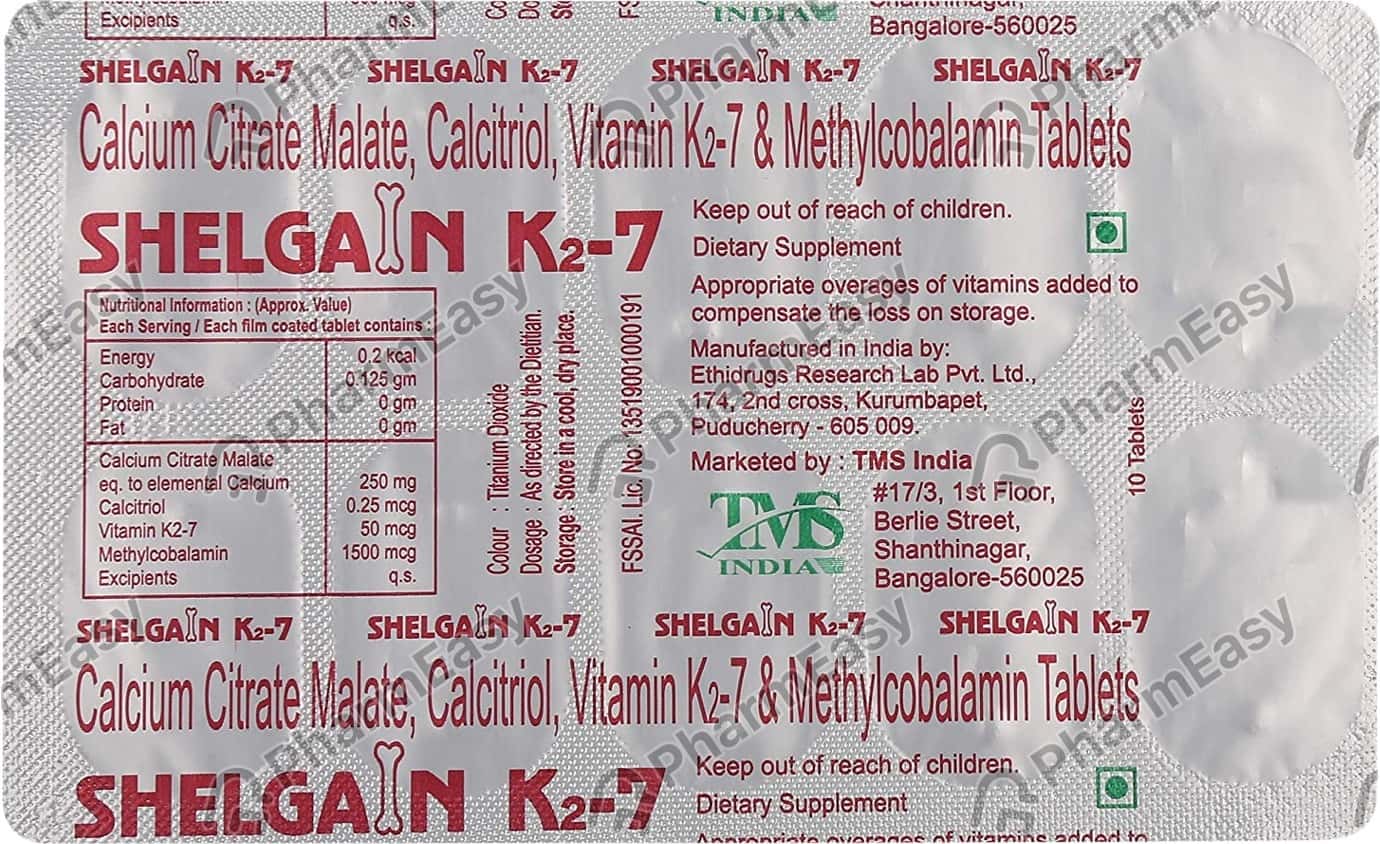 Buy Shelgain K2 7 Tablets 10'S Online at Flat 15% OFF | PharmEasy
