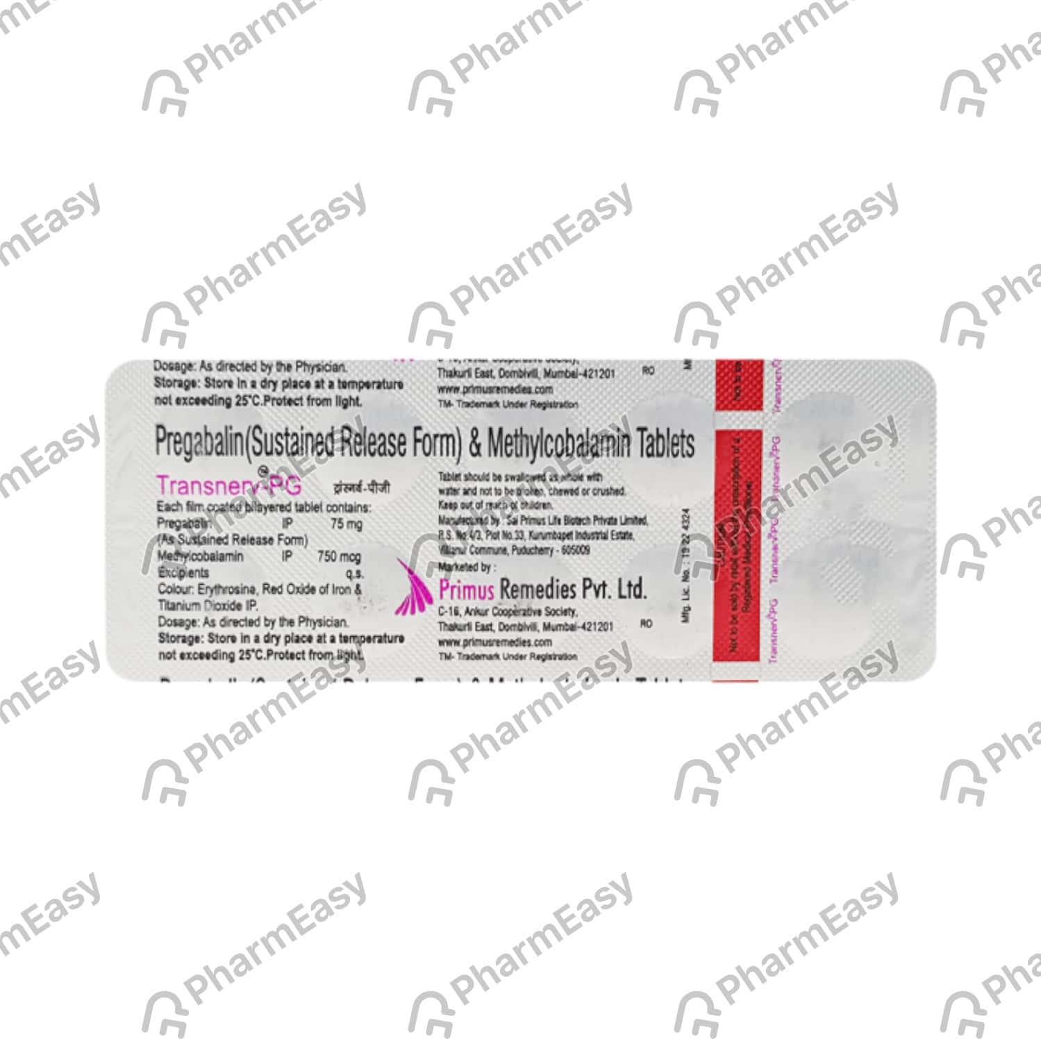 Buy Transnerv Pg Strip Of 10 Tablets Online at Flat 15% OFF | PharmEasy