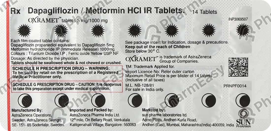 Oxramet 5/1000mg Tablet 14'S: Uses, Side Effects, Price, Dosage ...