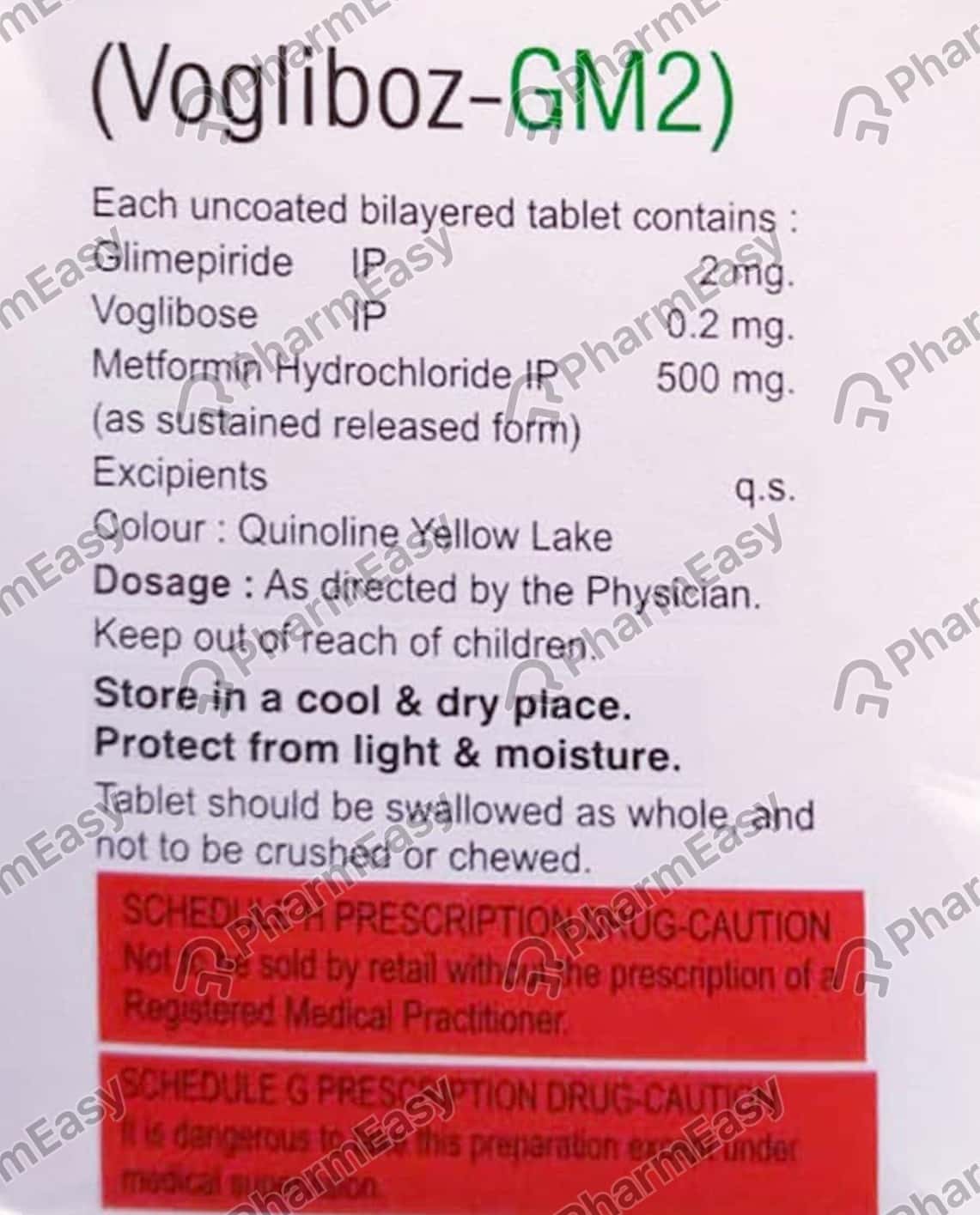 Vogliboz Gm 2mg Strip Of 10 Tablets: Uses, Side Effects, Price & Dosage | PharmEasy