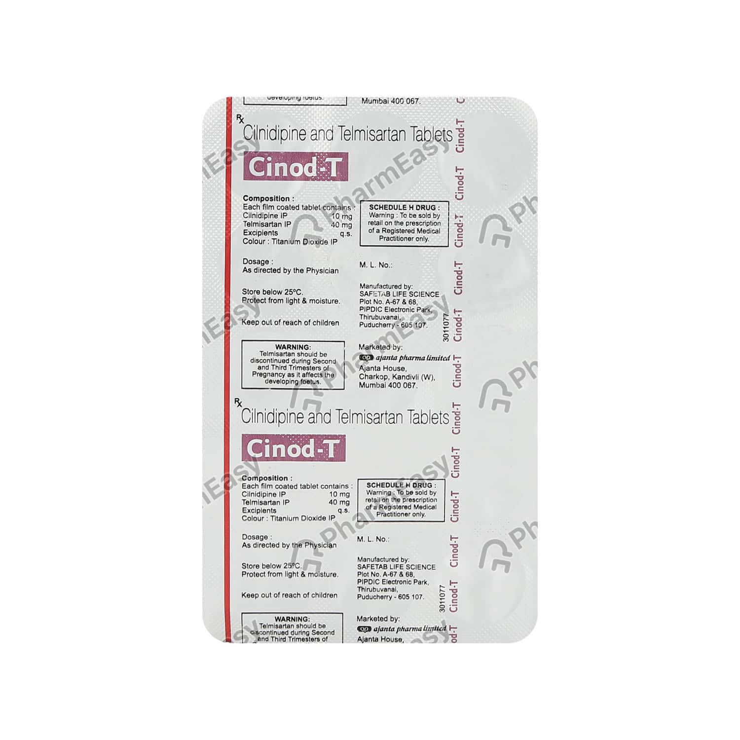 Buy Cinod T 10/40mg Tablet 15'S Online at Flat 18% OFF* | PharmEasy