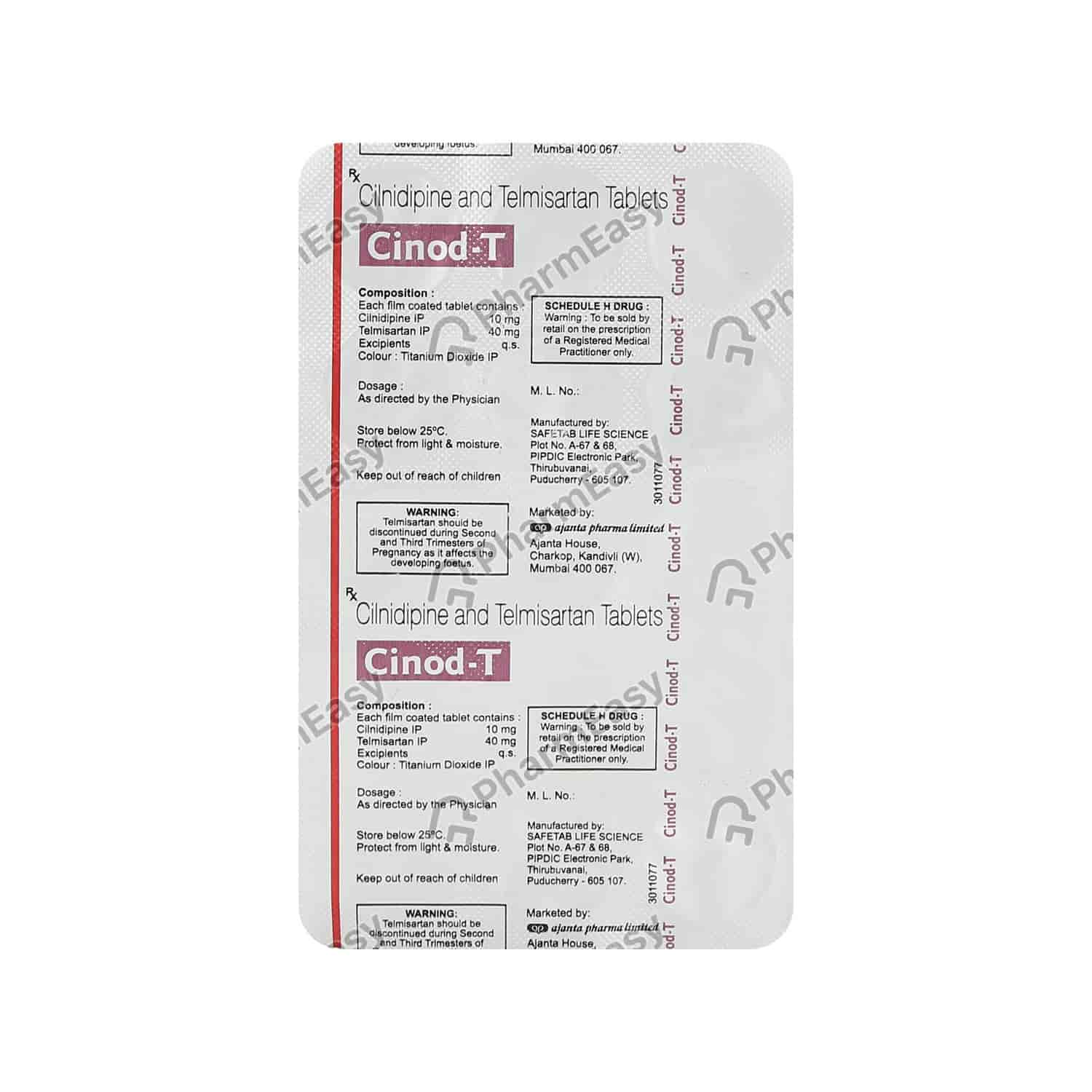 Buy Cinod T 10/40mg Tablet 15'S Online at Flat 18% OFF* | PharmEasy